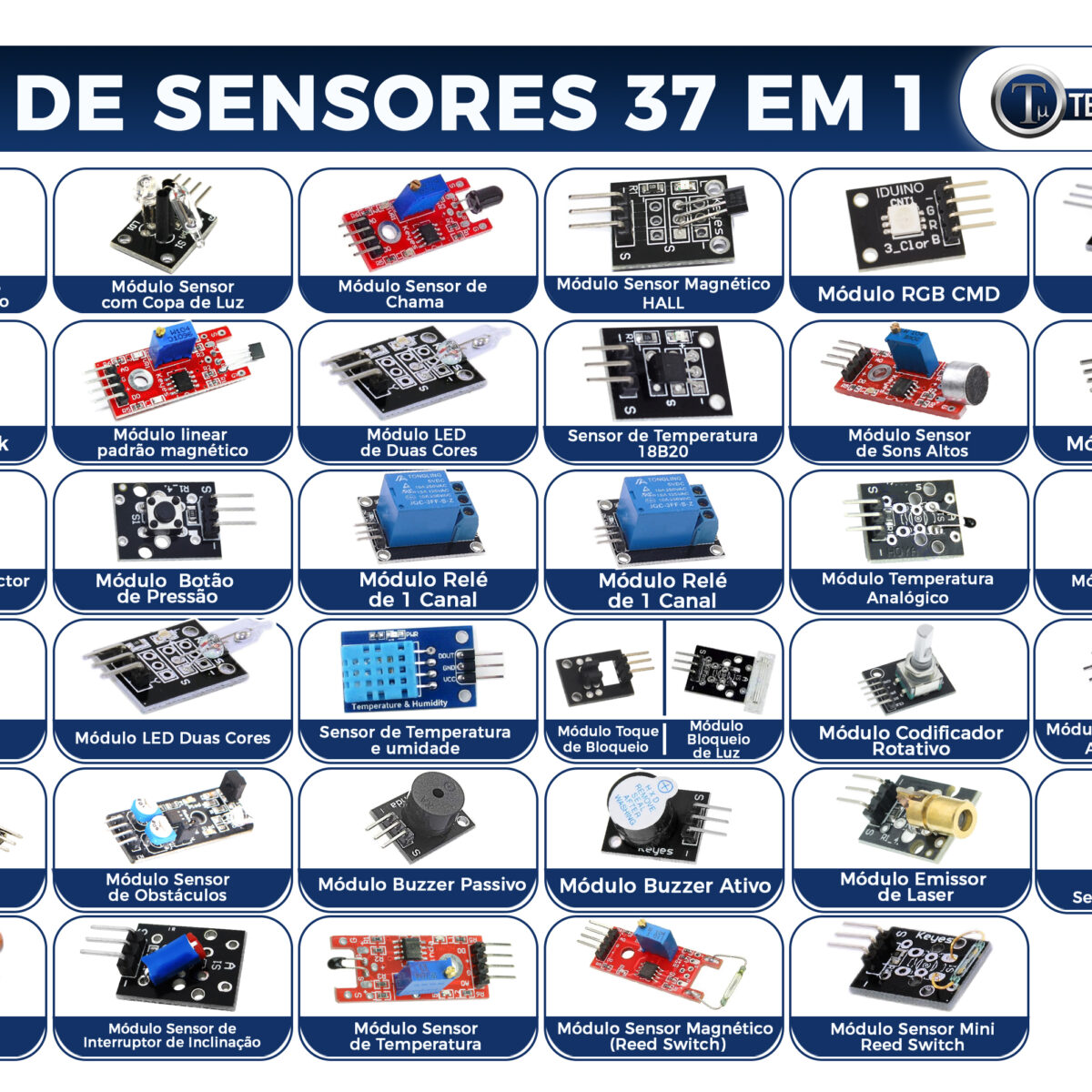 Kit 45 Sensores para Arduíno - TECMICRO ANGOLA